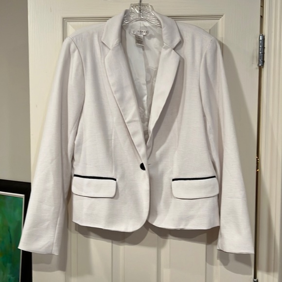 Kenar | Jackets & Coats | Lovely Off White Blazer With Black Trim ...